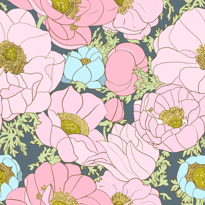 Pink Floral Wallpaper for Retro Boho Rooms