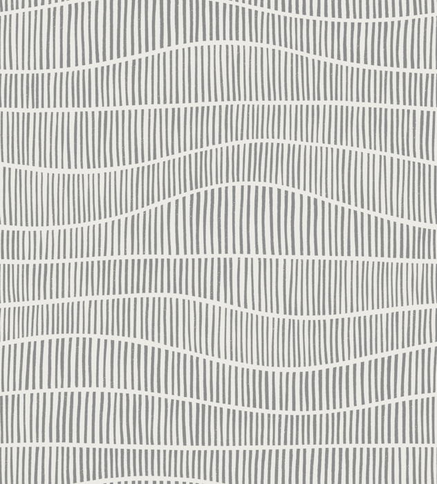 Grey Wavy Striped Wallpaper for Modern Rooms