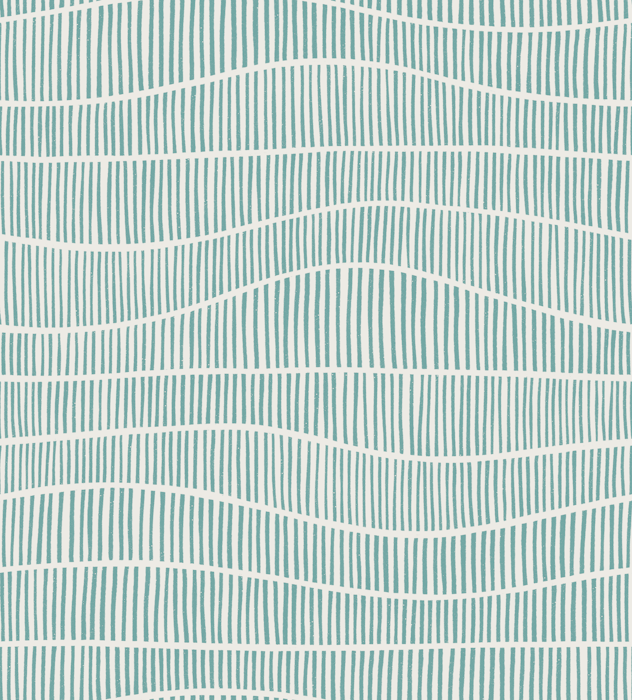 Wavy Striped Wallpaper - Aqua | Happywall.com