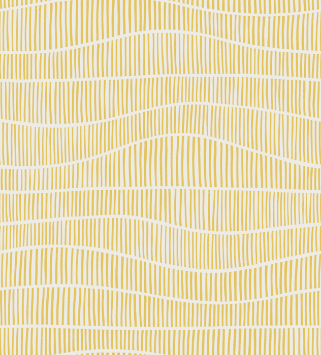 Yellow Wavy Striped Wallpaper for Bright Rooms
