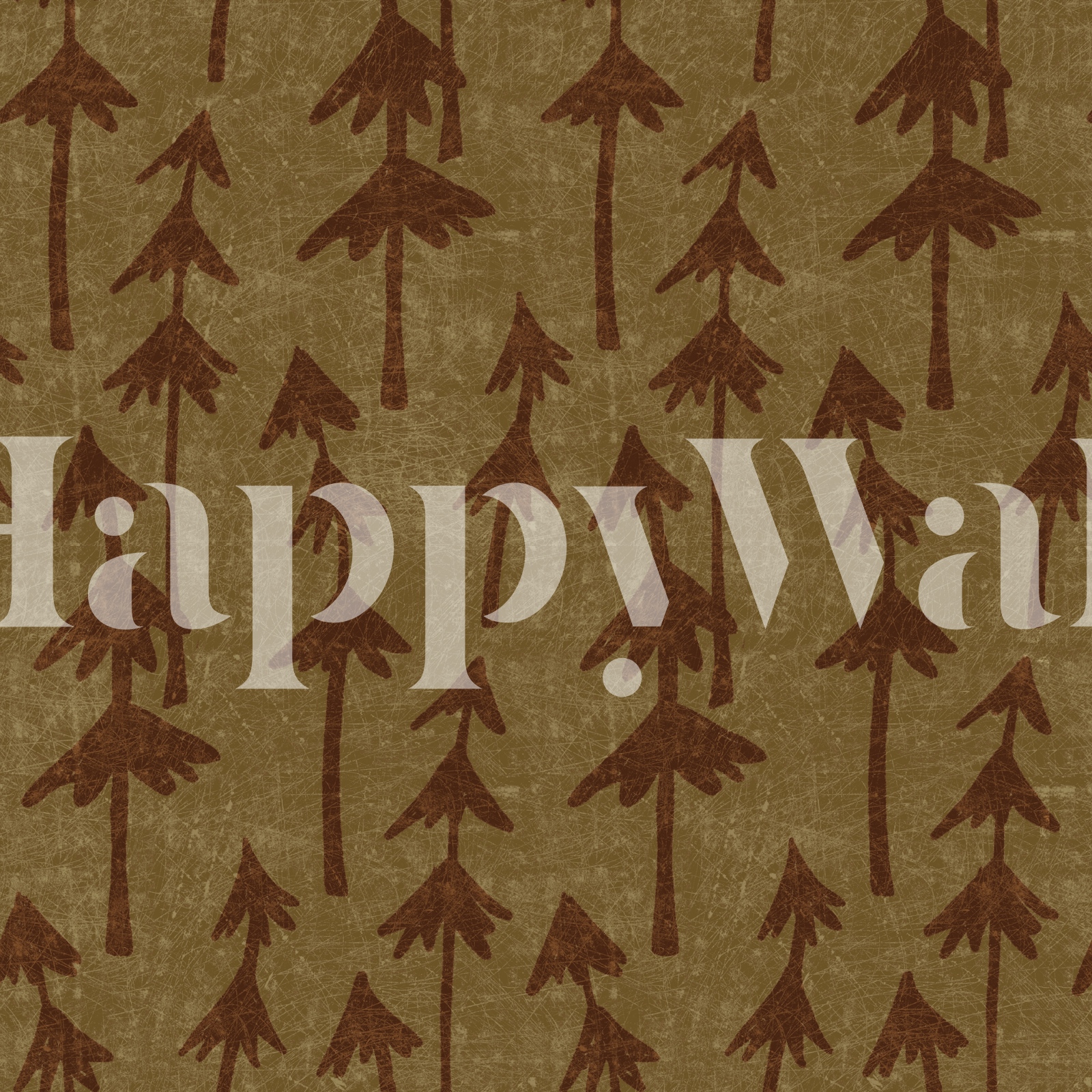 Brown Tree Pattern Wallpaper