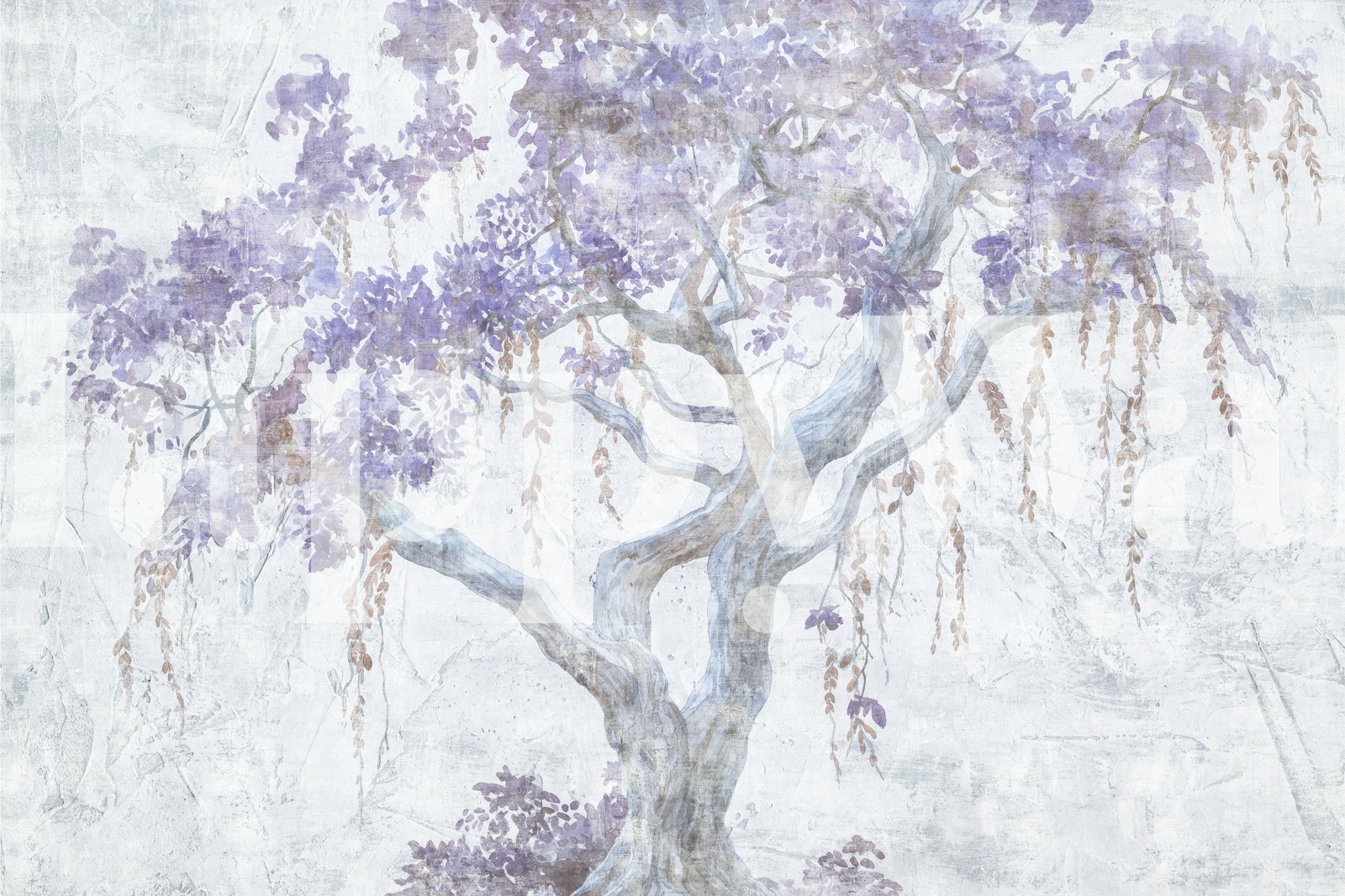 Lavender Tree Floral Wallpaper for Bedroom