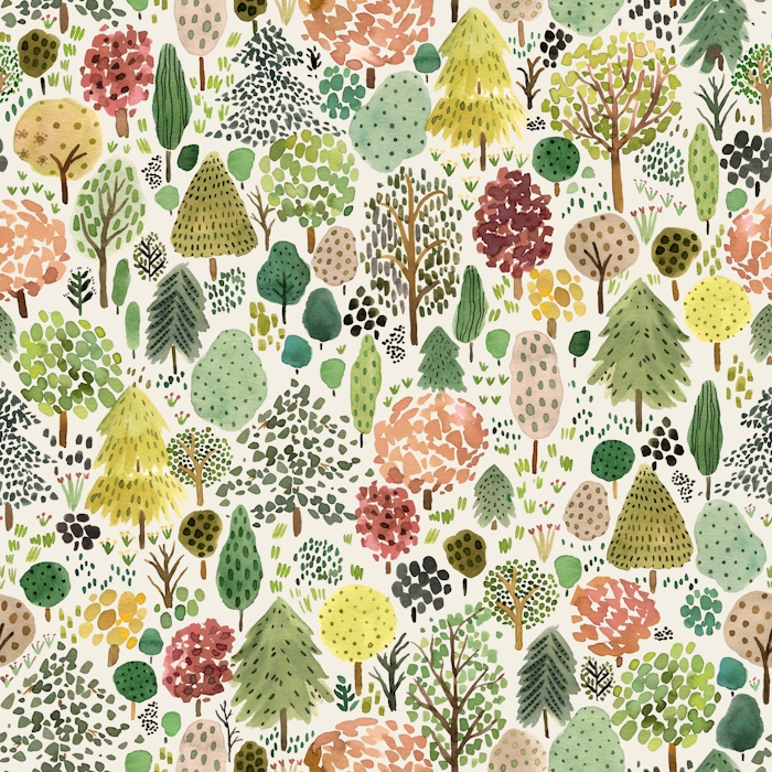 Trees Texture Green Forest Wallpaper