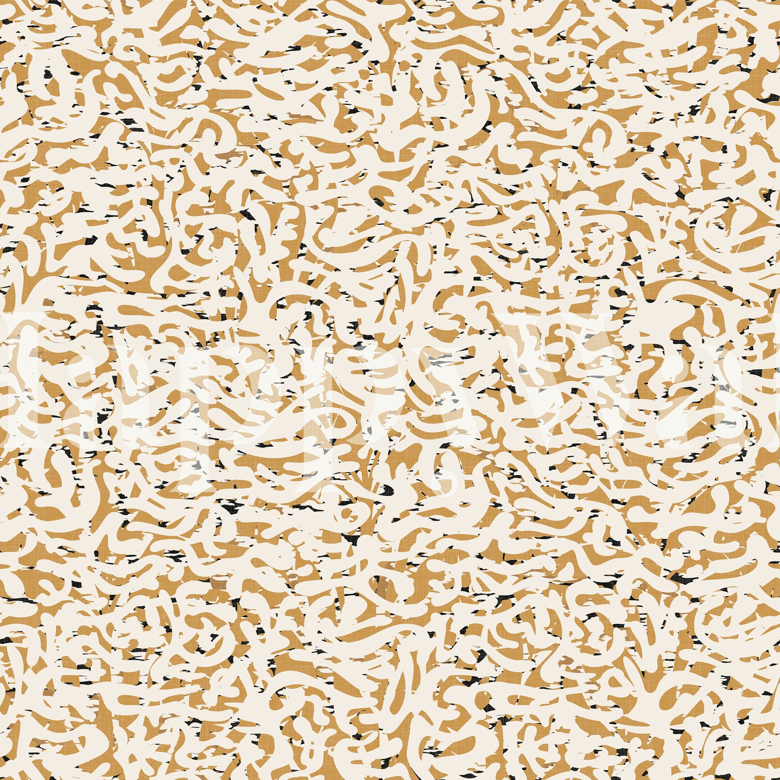 Boho Abstract Brown Cream Wallpaper