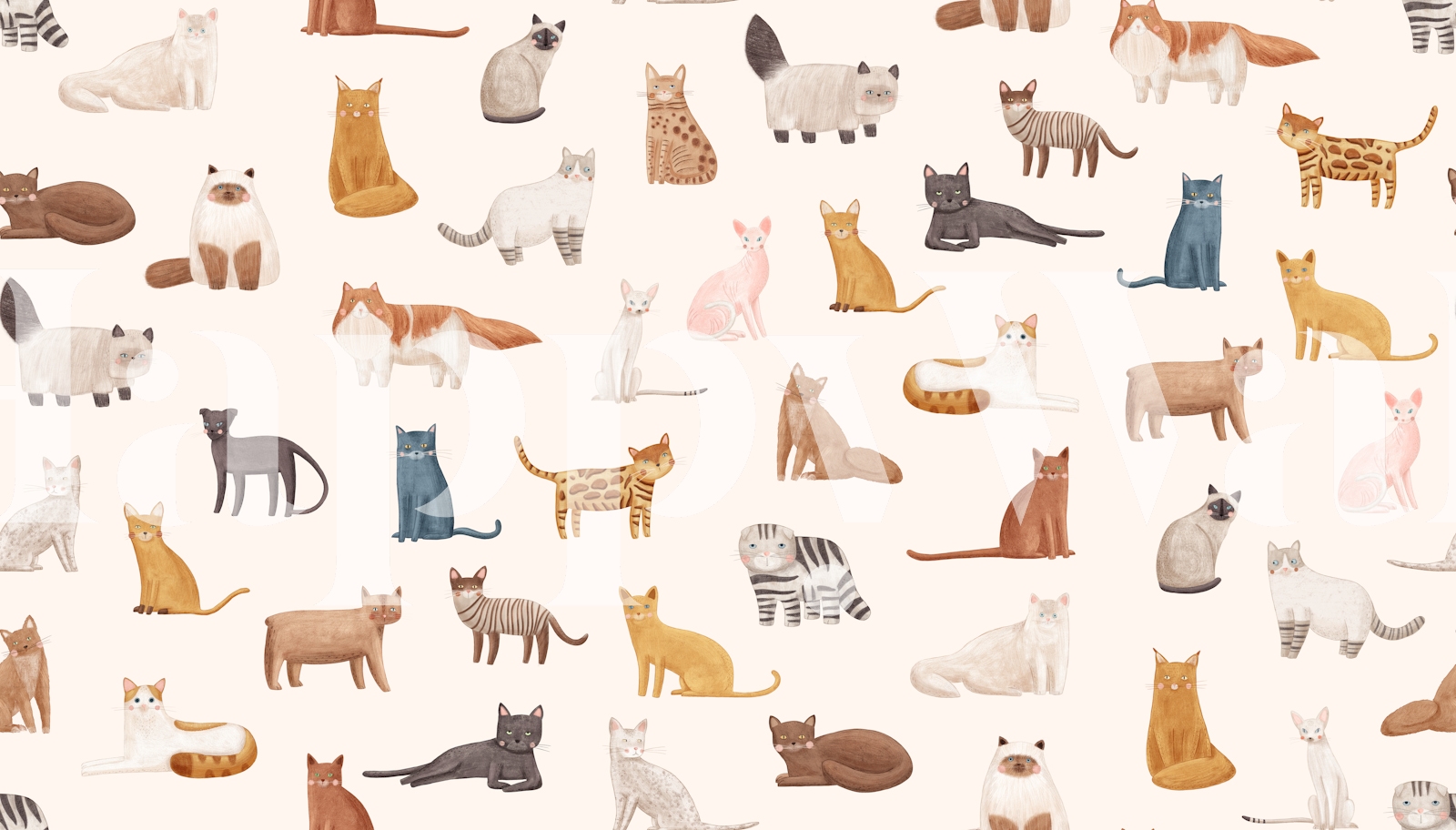 Playful Cats Parade Wallpaper | Happywall.com