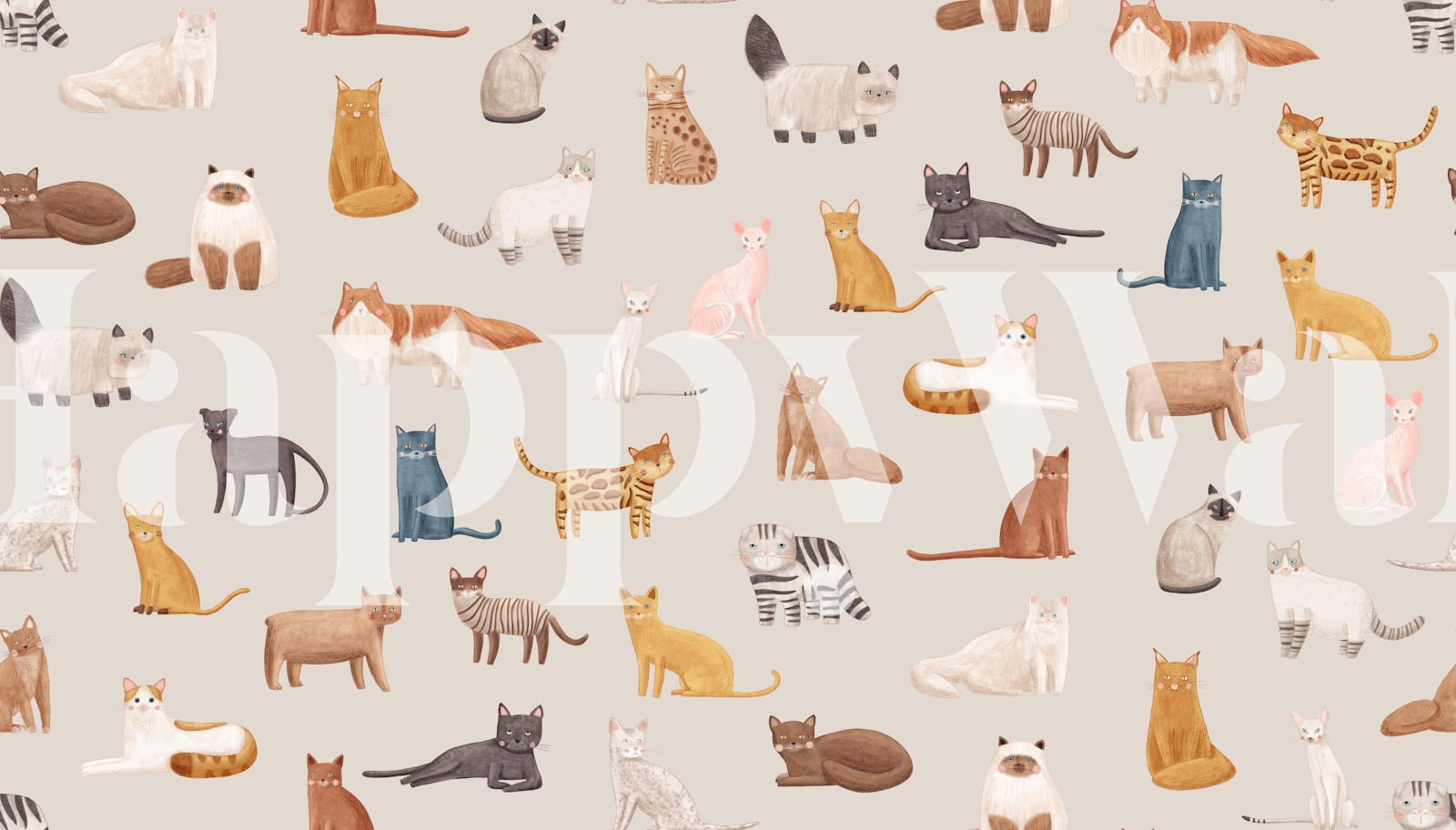 Charming Cat Gathering Wallpaper - Happywall