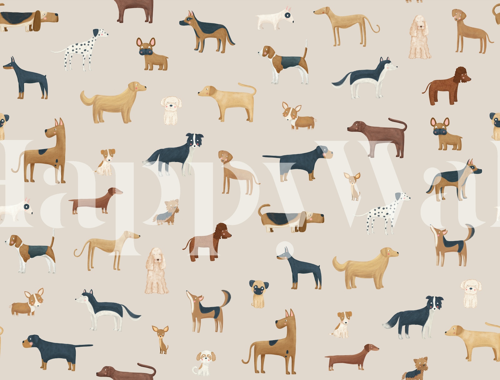 Dog Breeds Beige Wallpaper | happywall.com