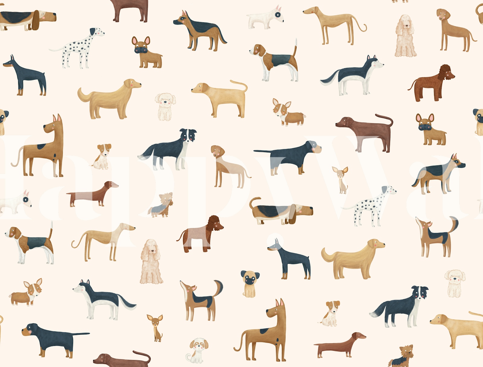 Cute Dog Breeds Wallpaper in Latte Color