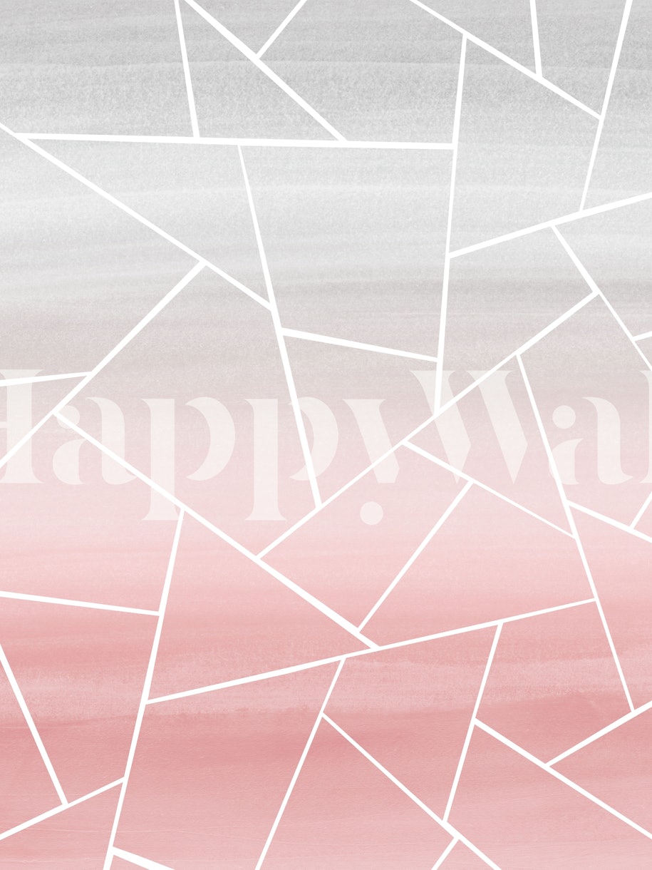 Blush Gray Watercolor Geo 1 Wallpaper | Happywall