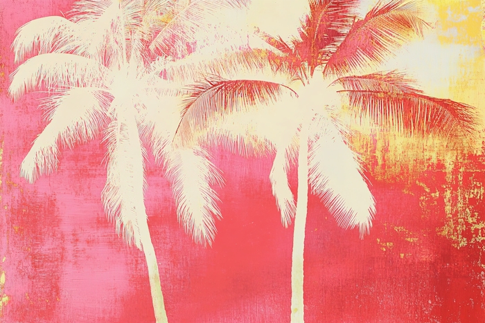 Tropical Palm Tree Pink Wallpaper