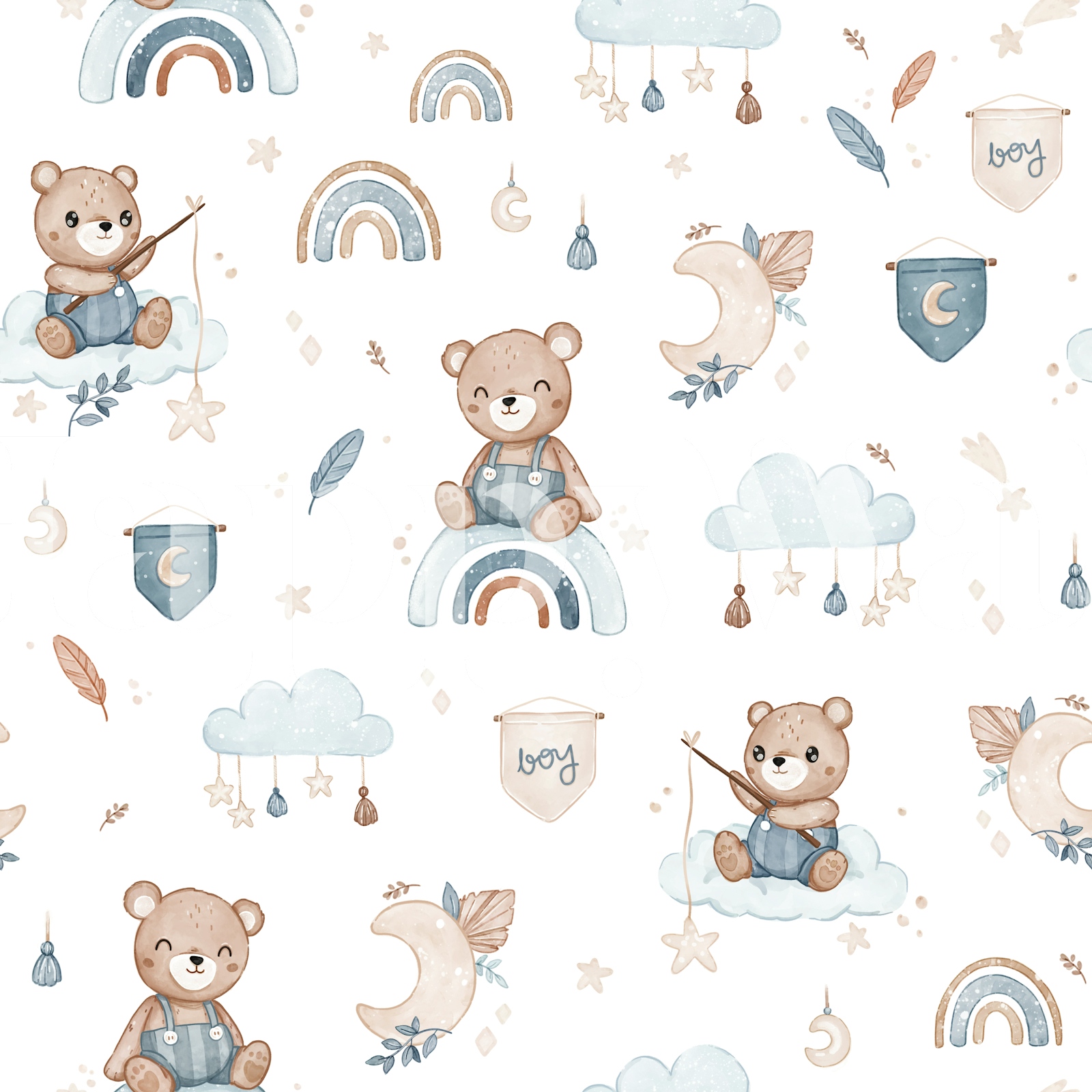 Boho Bear Wallpaper | Happywall