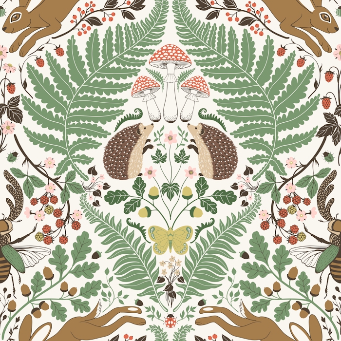 Woodland Animals and Plants Wallpaper - Happywall