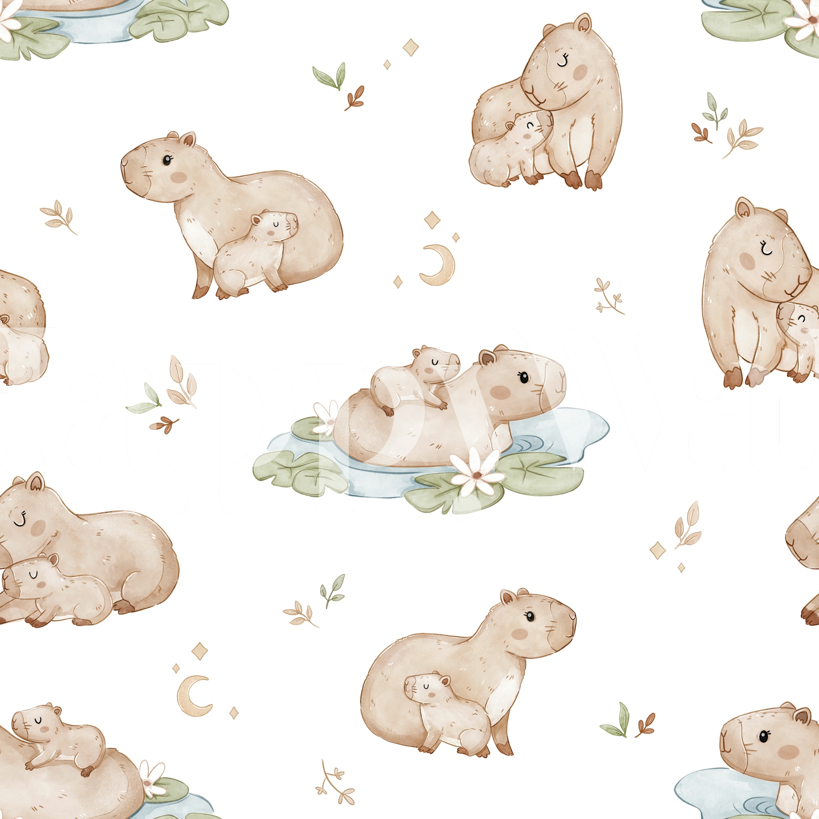 Capy Cuddles Wallpaper