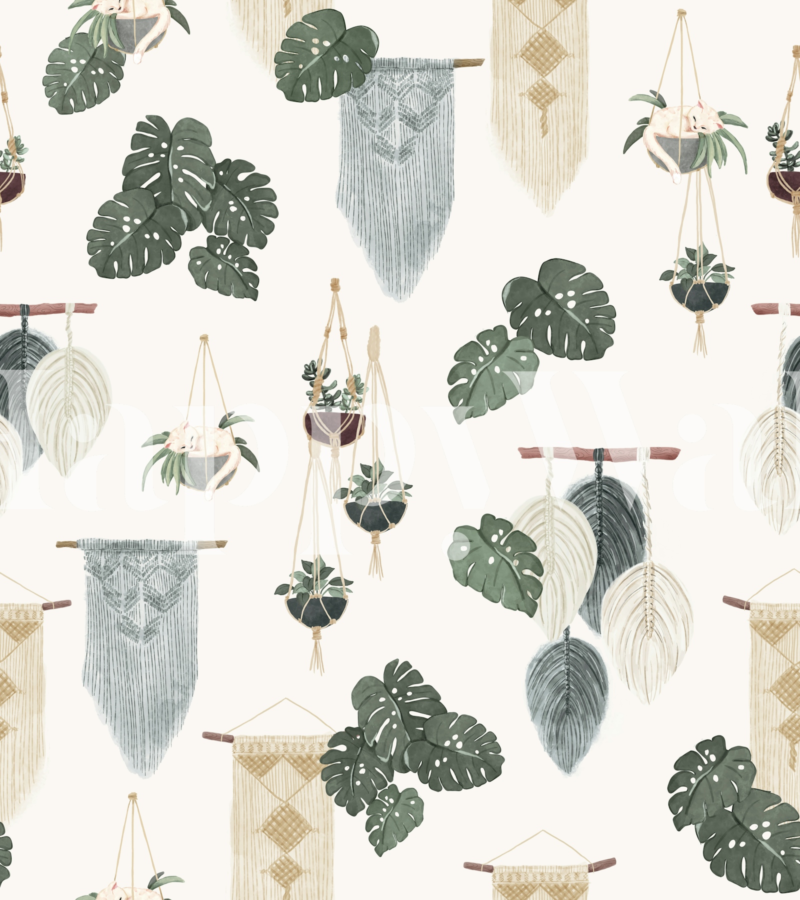 Macrame Wallpaper | Happywall