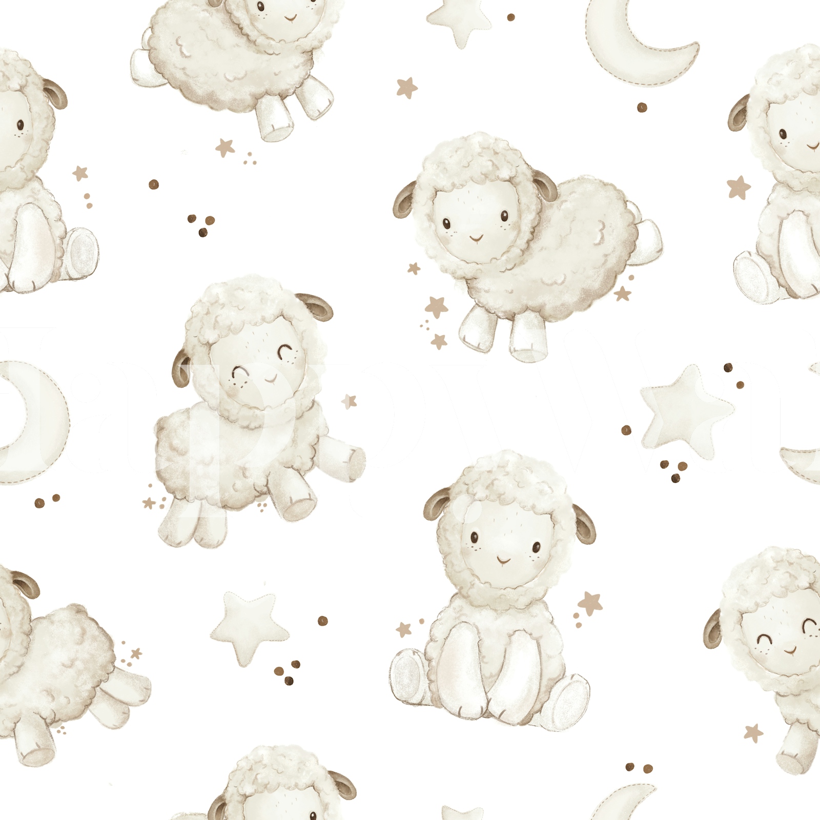Cute Sheep Nursery Wallpaper for Kids