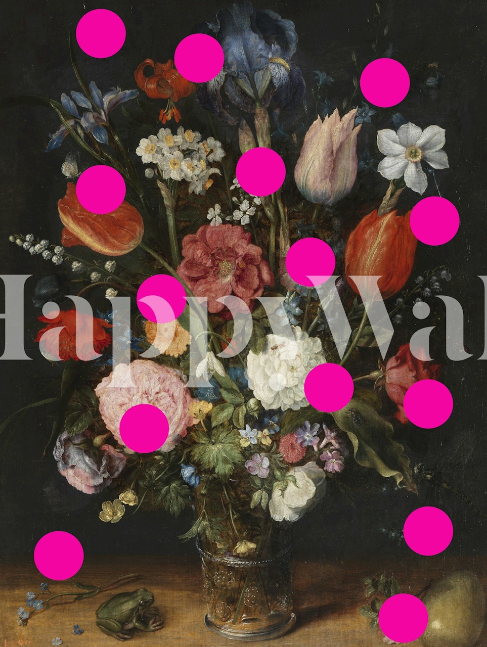 Pink Accents Floral Art Wallpaper