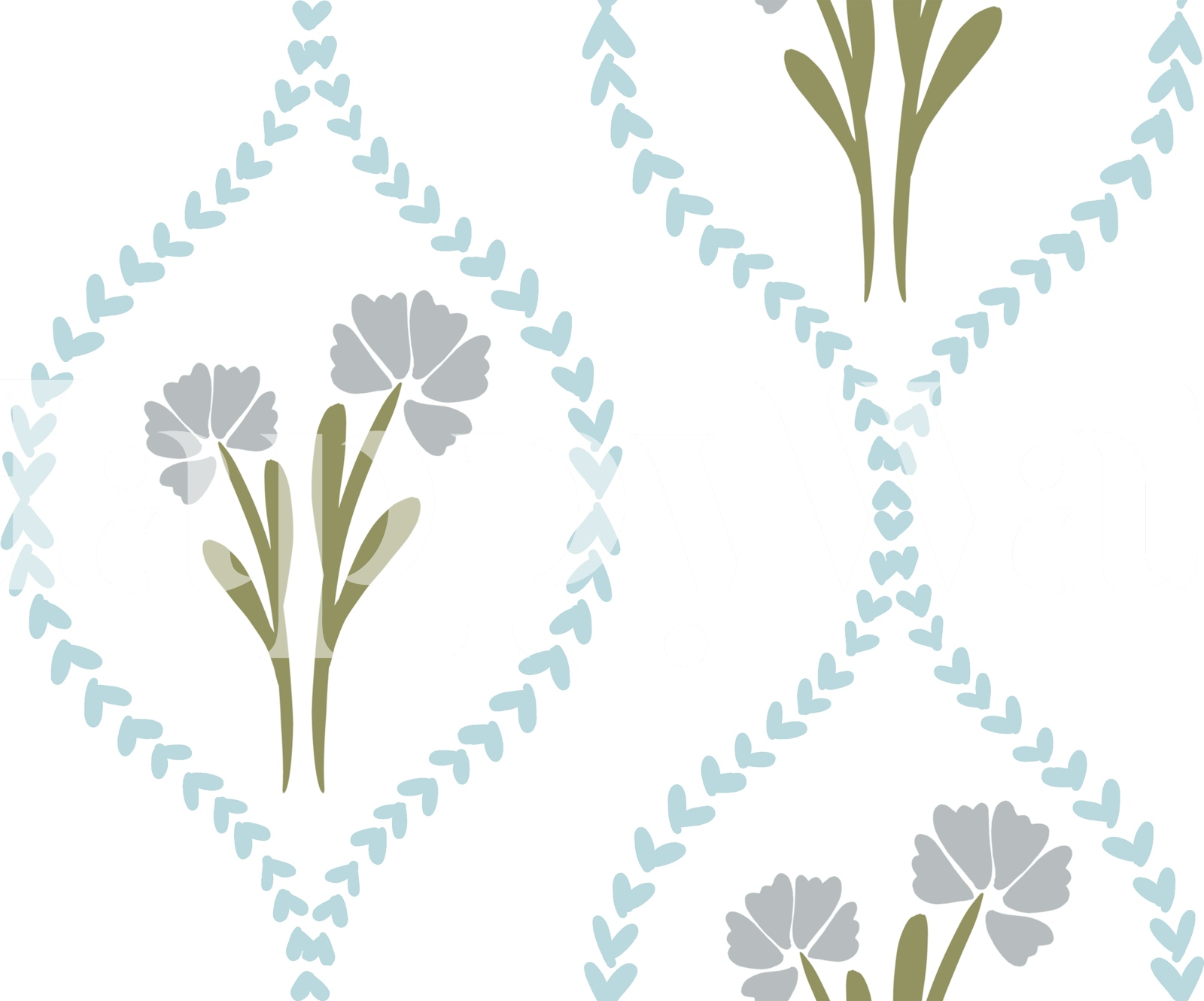 Floral Blue Cornflowers Wallpaper