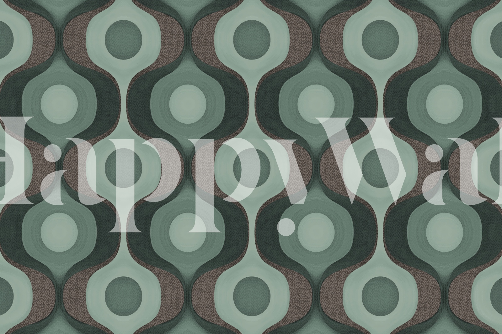 Earthy Sage 70s Groovy Geometry | Happywall