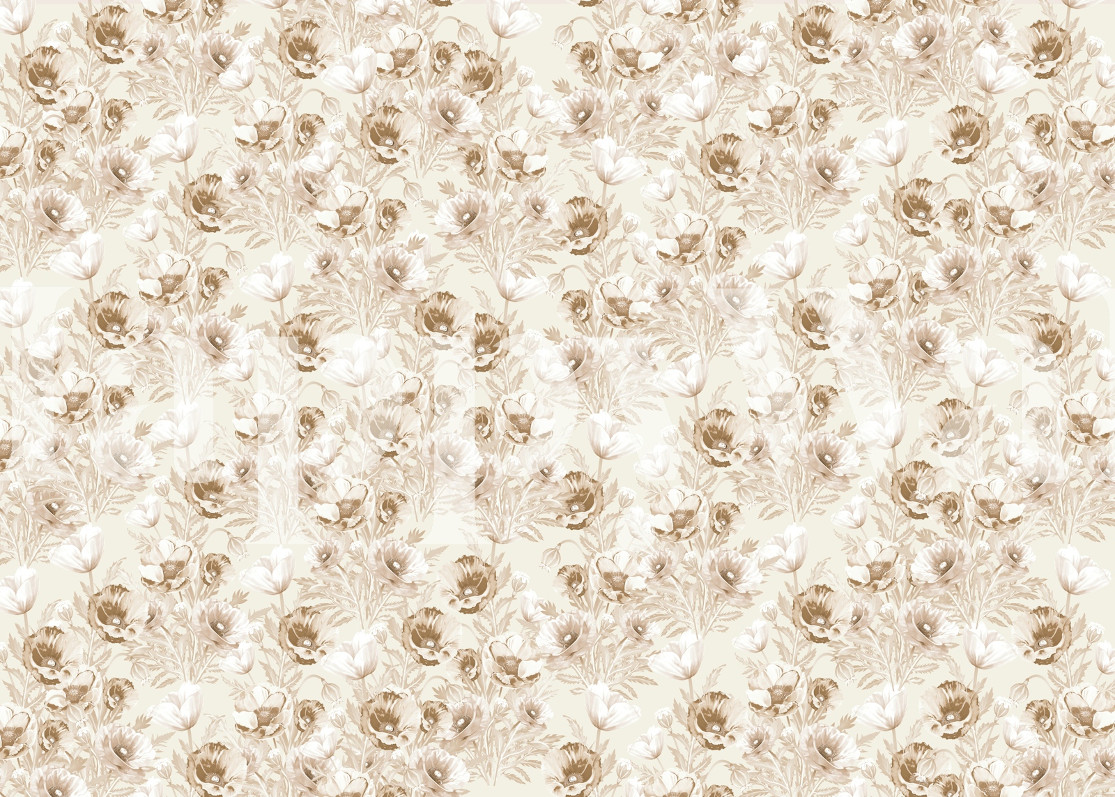 Neutral Floral Wallpaper with Soft Roses
