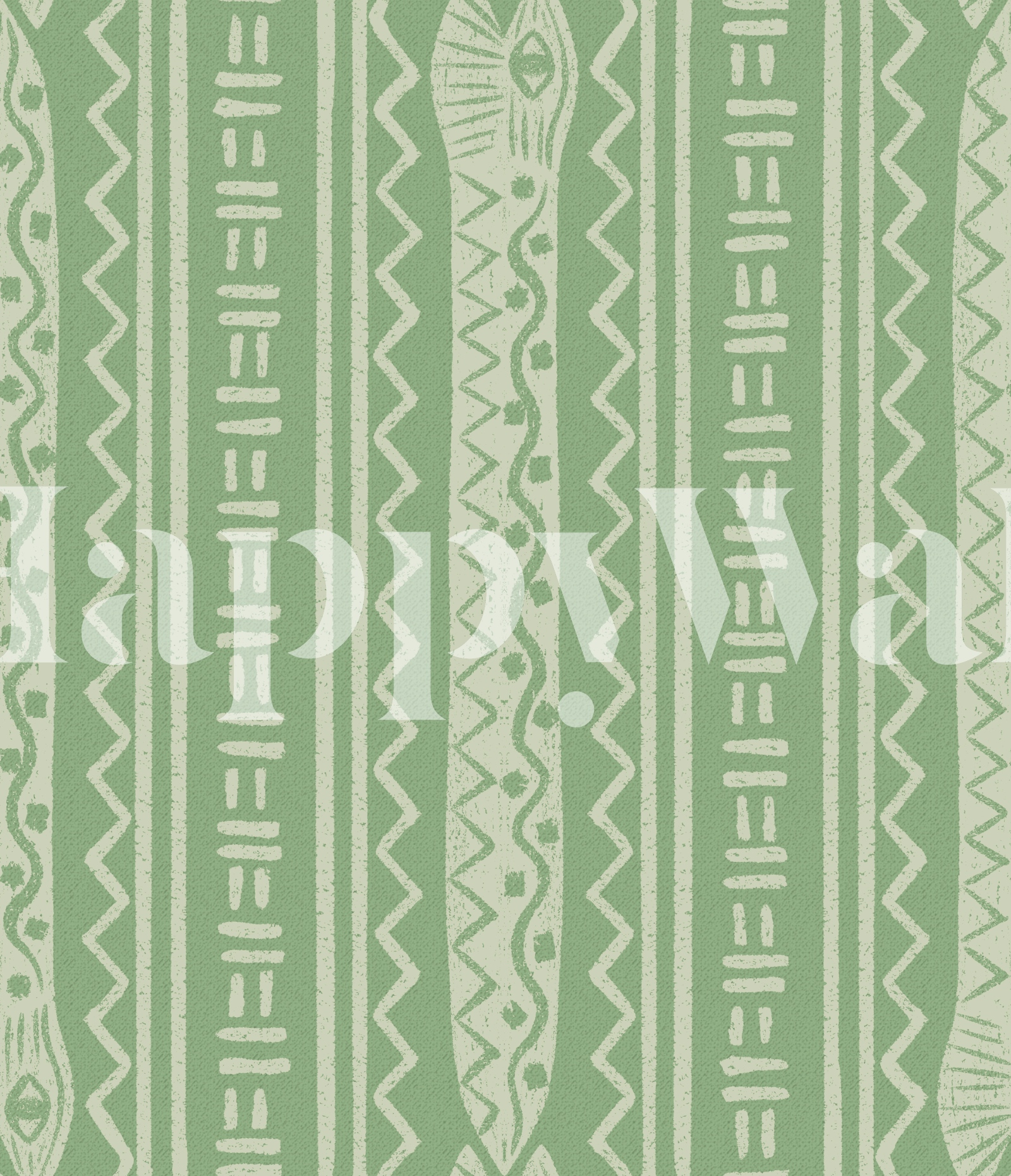 Sage Green Snake Striped Wallpaper