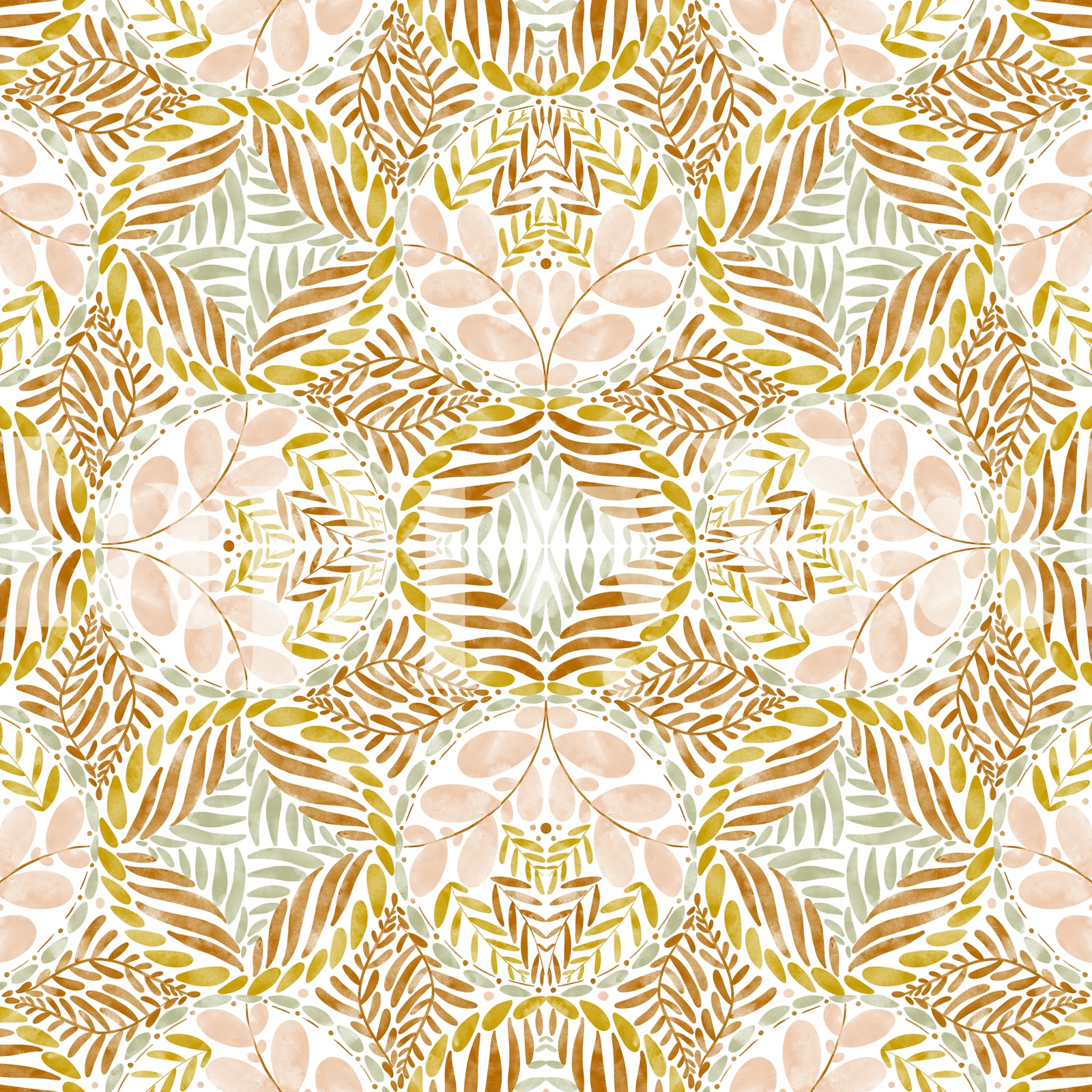 Earthy Leafy Vibes Wallpaper - Happywall