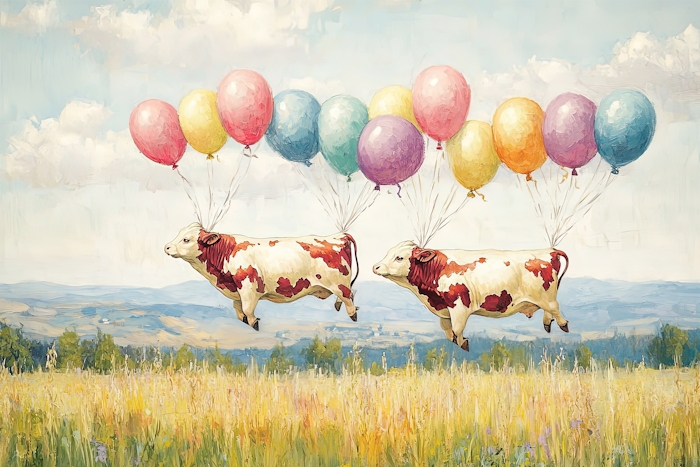 Flying Cows Wallpaper - Happywall.com