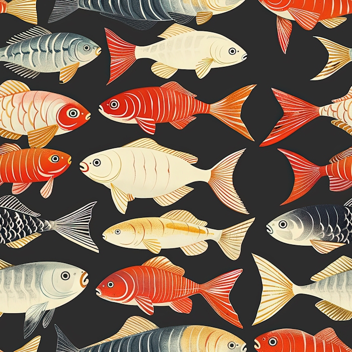 Minimalist Fish Dark Wallpaper | happywall.com