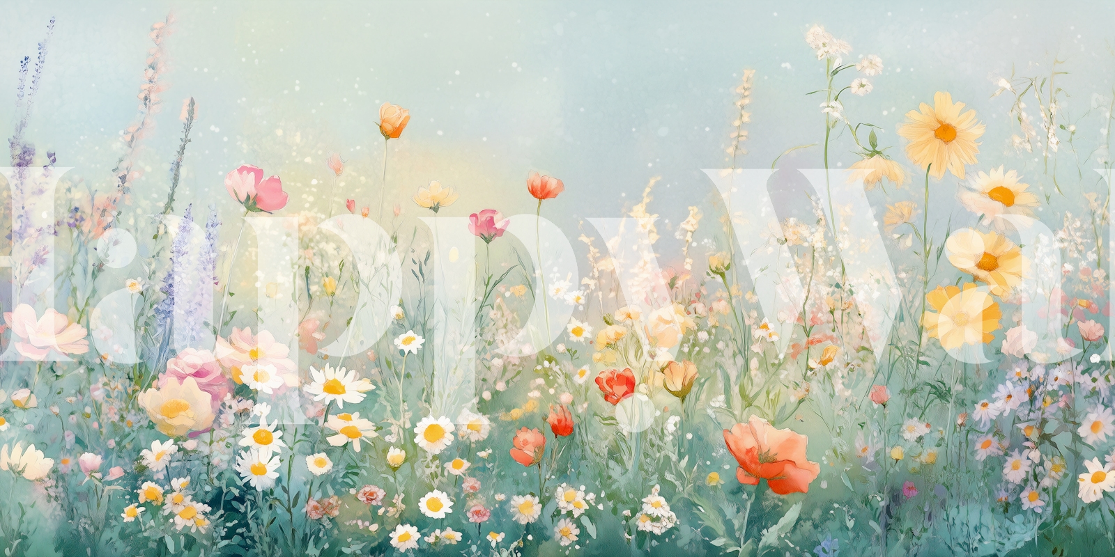 Watercolor Floral Meadow Wallpaper