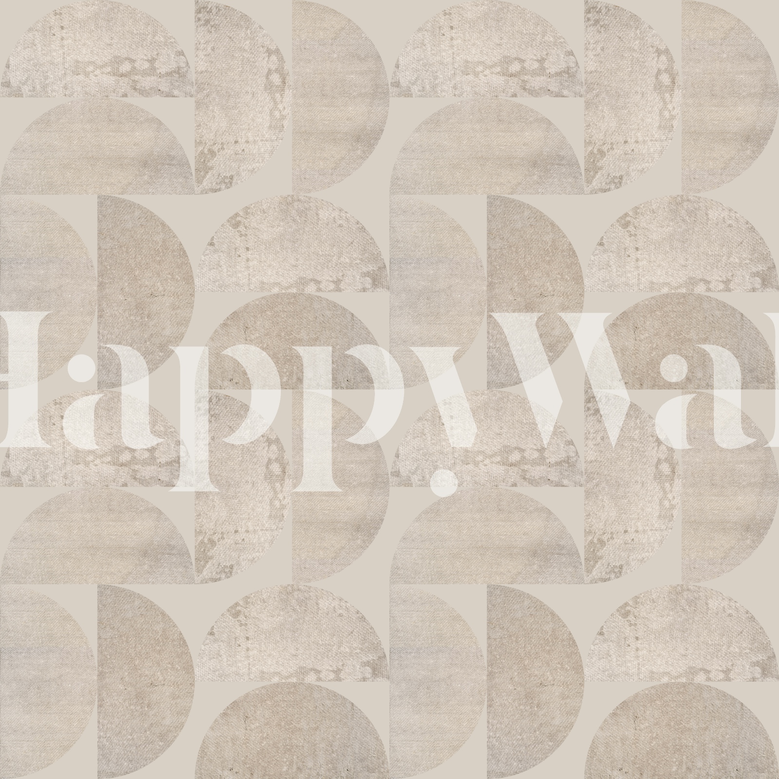 Beige Mid Century Geometric Wallpaper