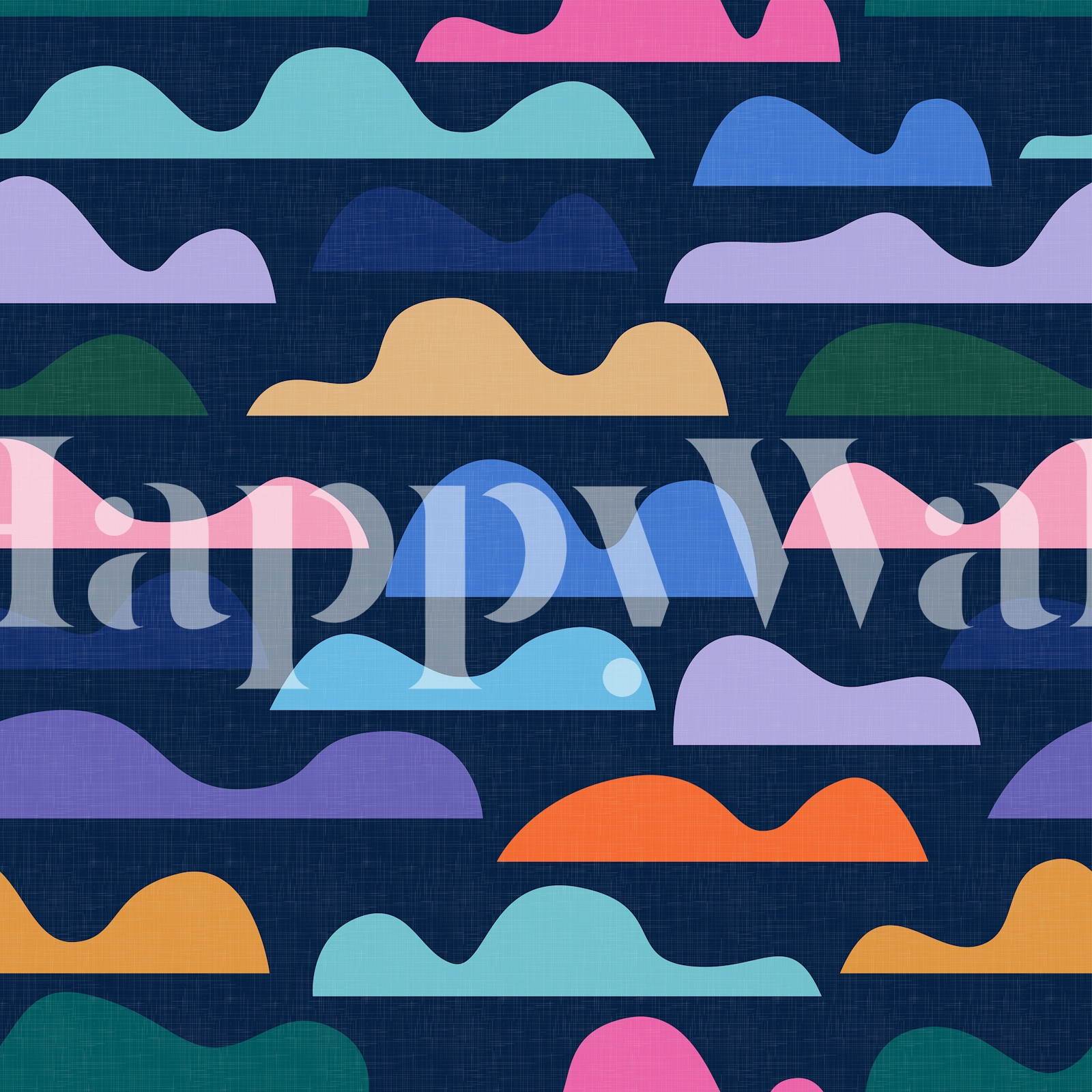 Playful Shapes Modern Landscape Wallpaper