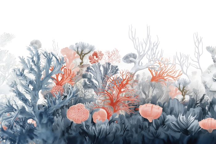 Coral Reef Floral Wallpaper for Vibrant Rooms