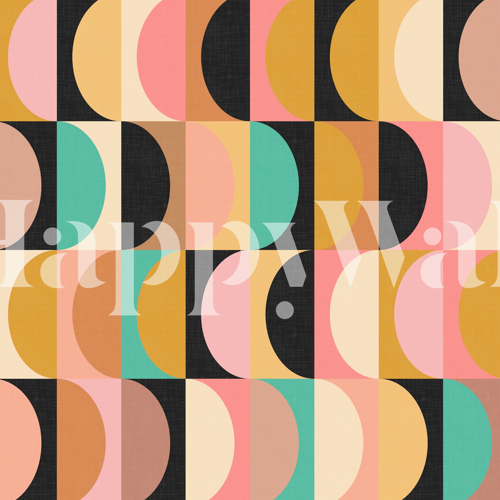 Mid Century Modern Shapes Wallpaper | happywall.com