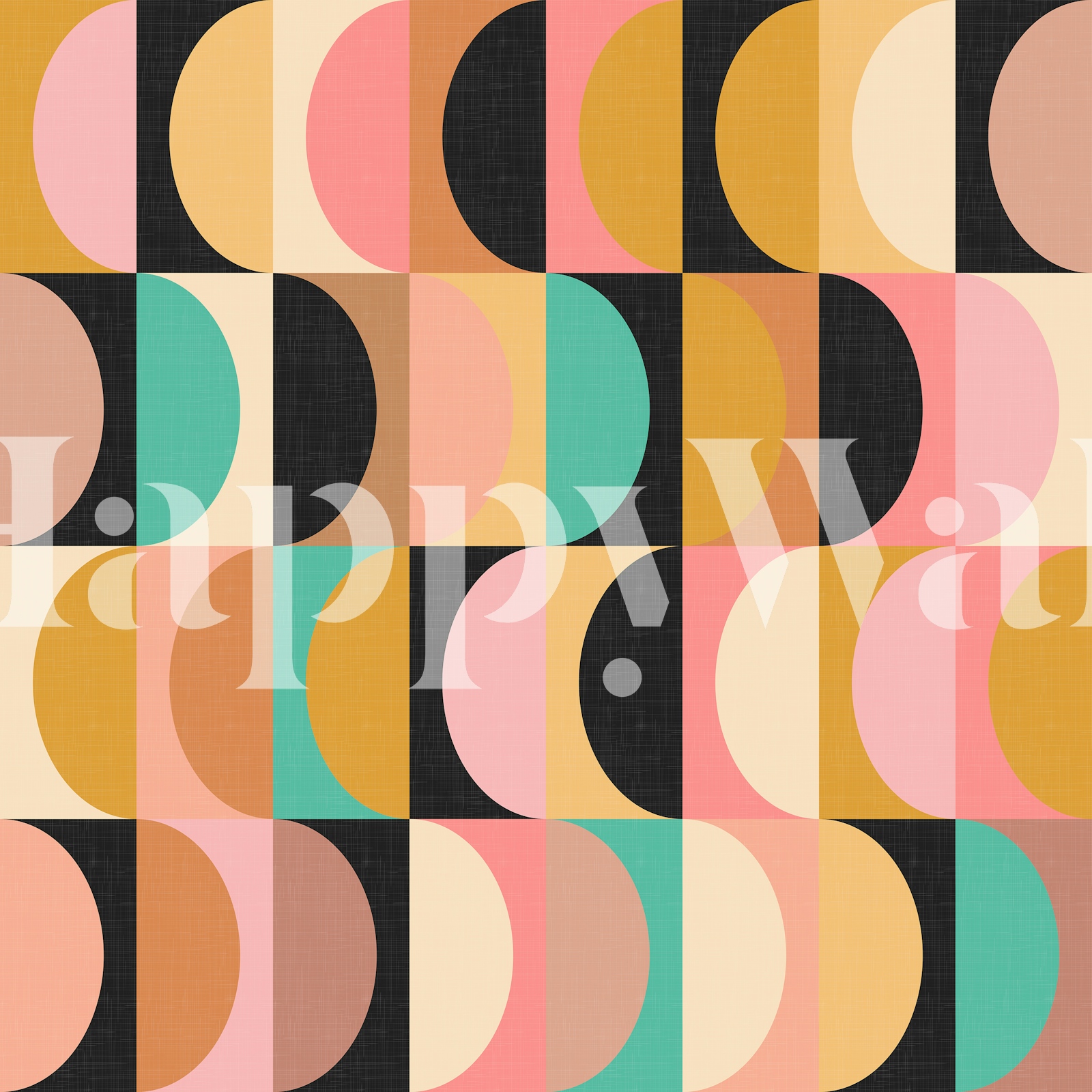 Mid Century Modern Shapes Wallpaper | happywall.com