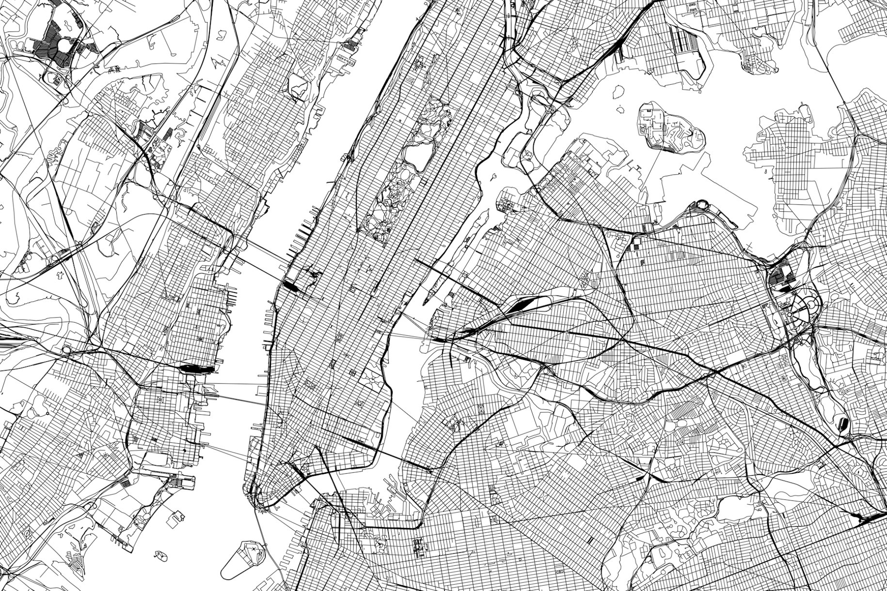 New York City Map Wallpaper | Vibrant NYC Map Wall Mural - Happywall