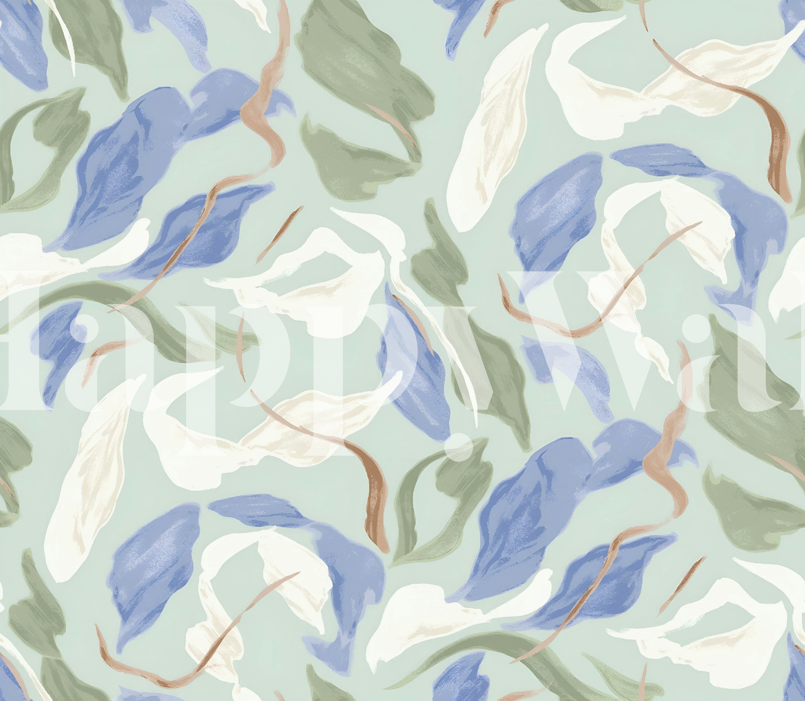 Soft Blue Floral Elegance Wallpaper