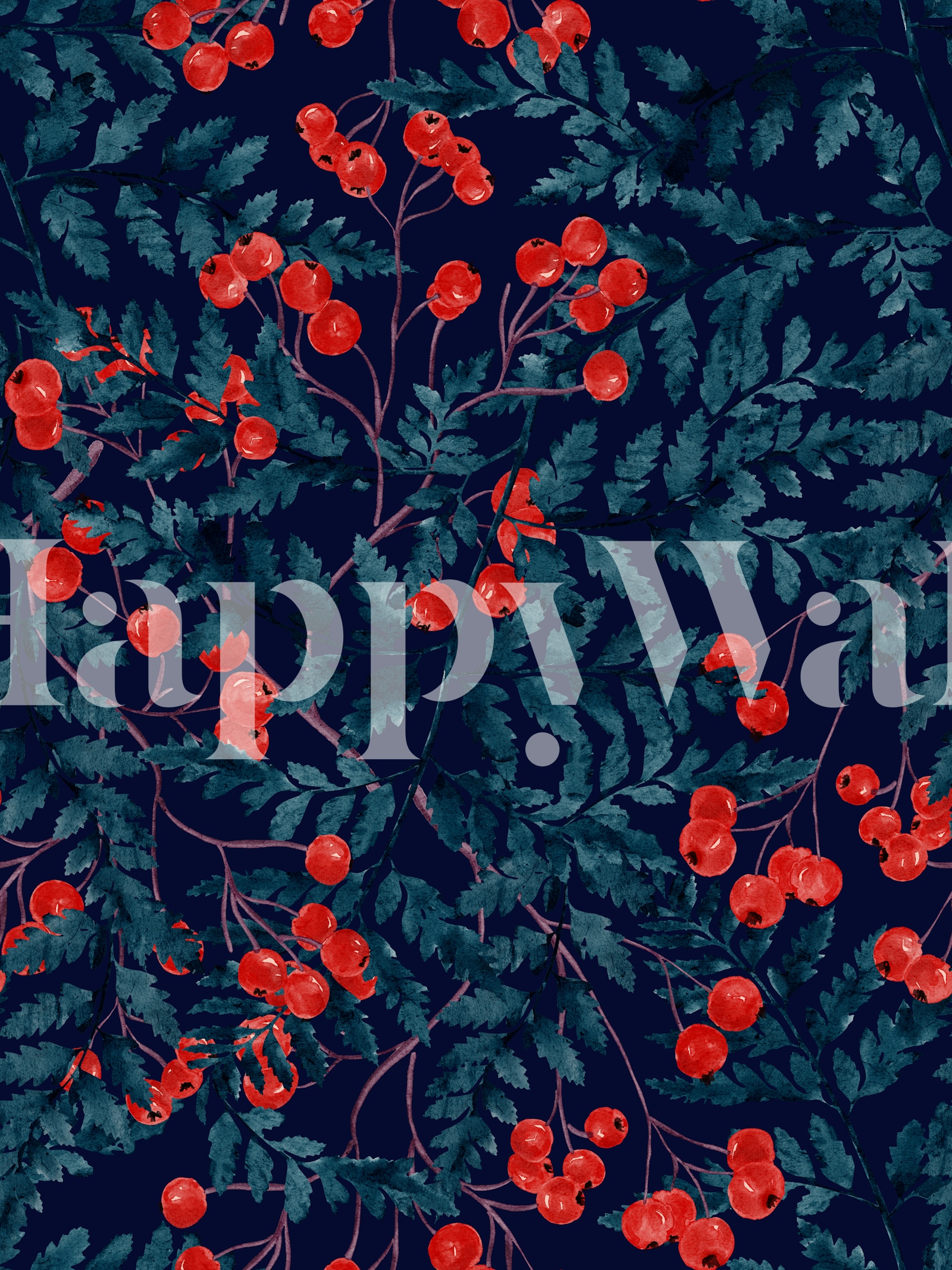 Midnight Berries Wallpaper | happywall.com