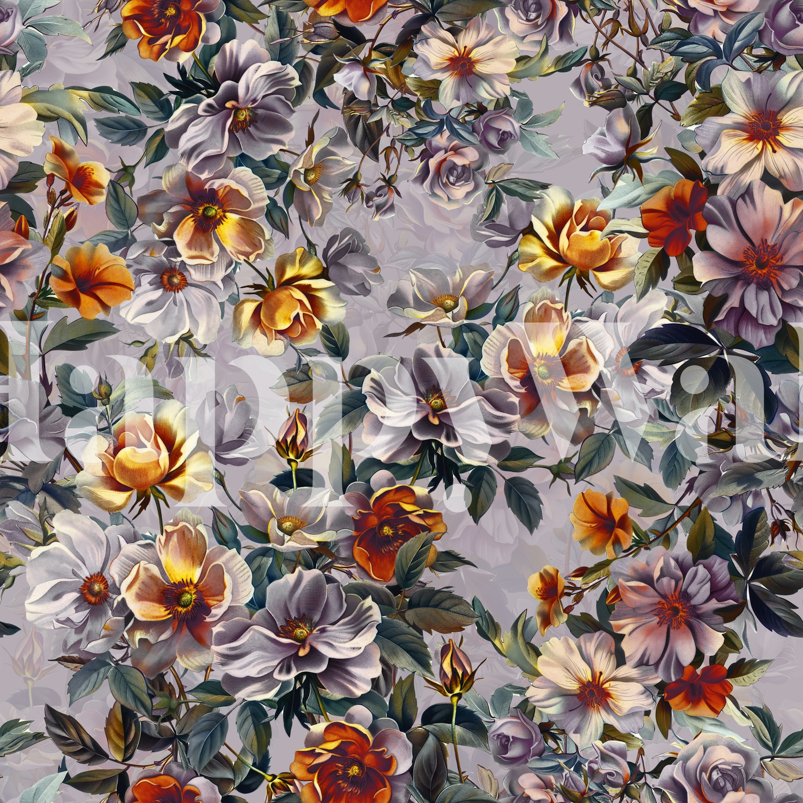 Colorful Floral Wallpaper for Living Room