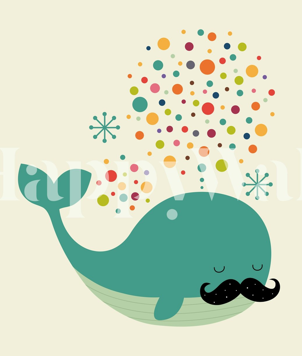 Fire Whale Wallpaper | Oceanic Art Prints & Wall Murals | Happywall