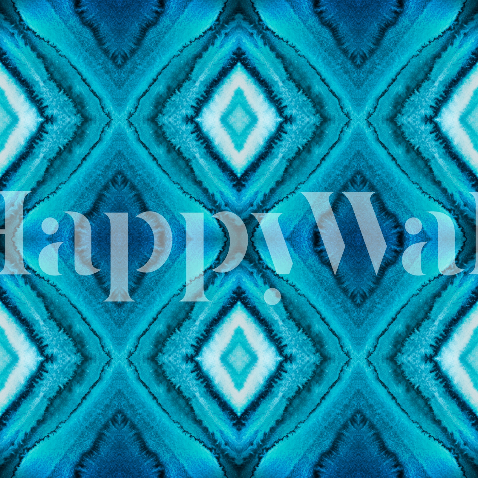 Blue Diamond Waves Wallpaper | happywall.com