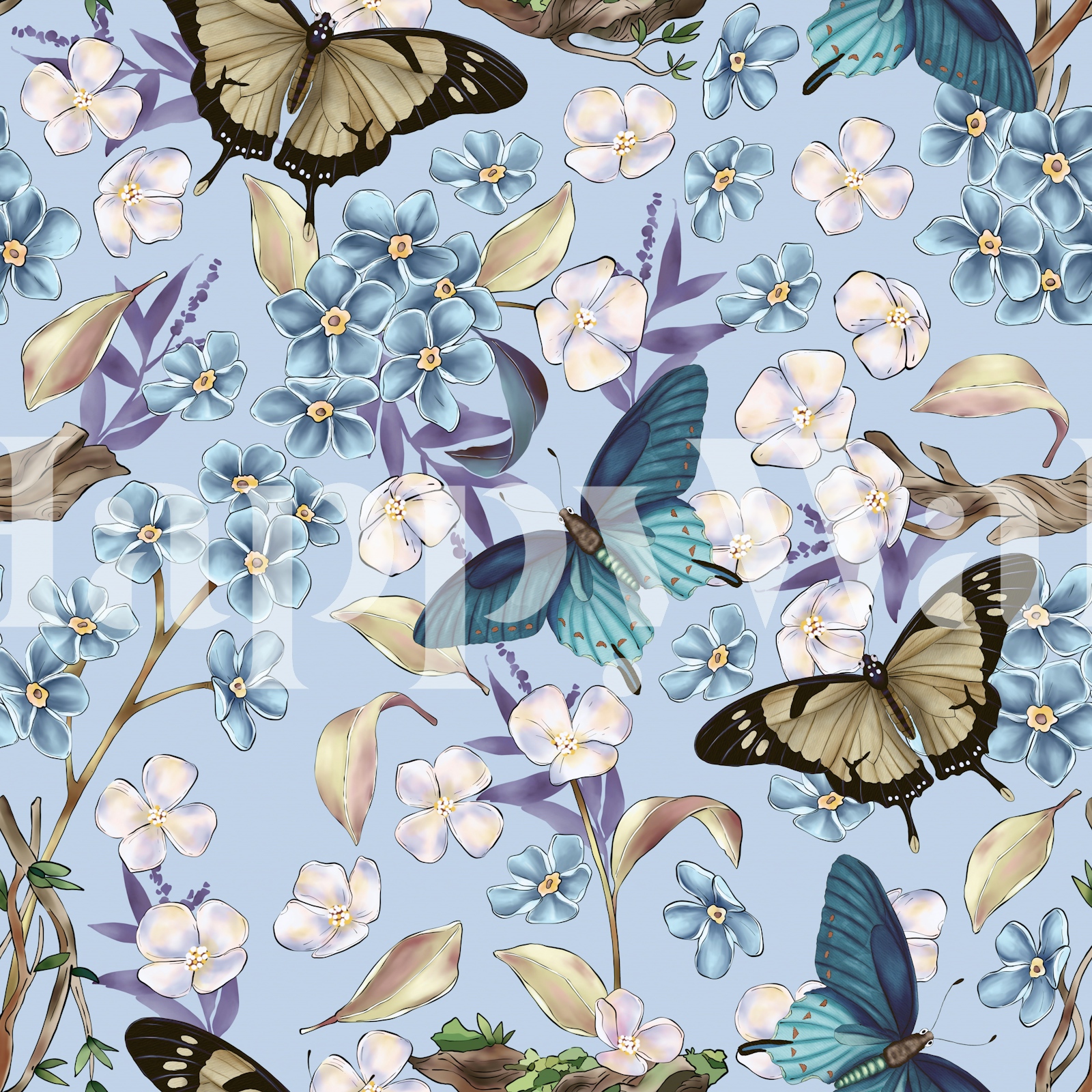 Springtime Flutter Bliss Wallpaper - happywall.com