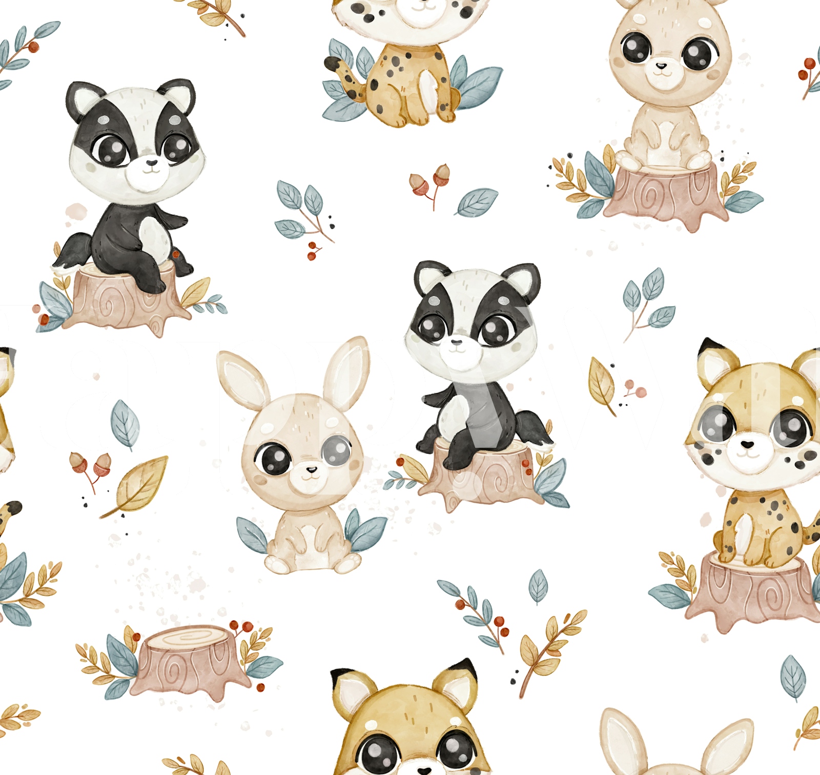 Nursery Woodland Animal Wallpaper