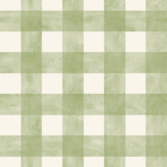 Sage Green Watercolor Gingham Wallpaper