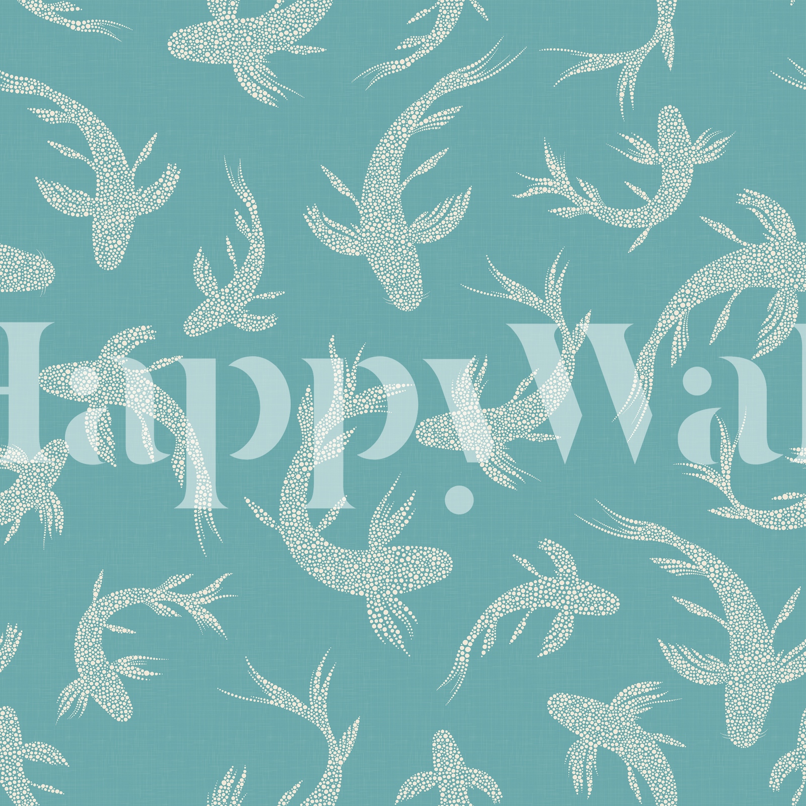 Japanese Koi Ponds Glam Coastal Blue Wallpaper