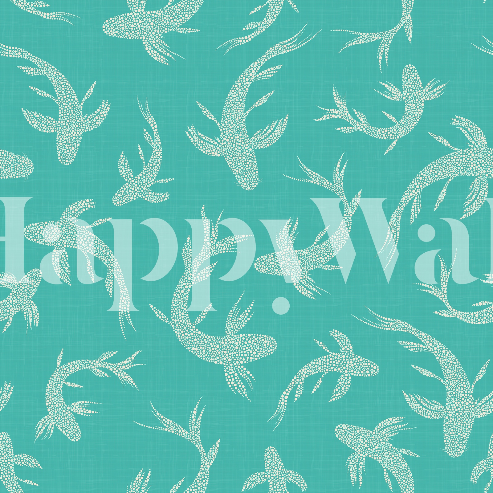 Japanese Koi Ponds Glam Turquoise WP | Happywall