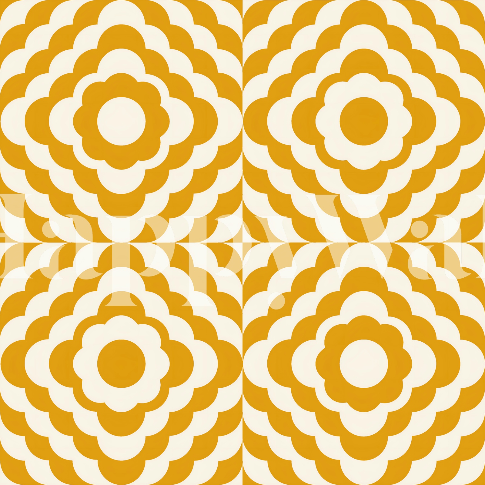 Retro Yellow Geometric Wallpaper
