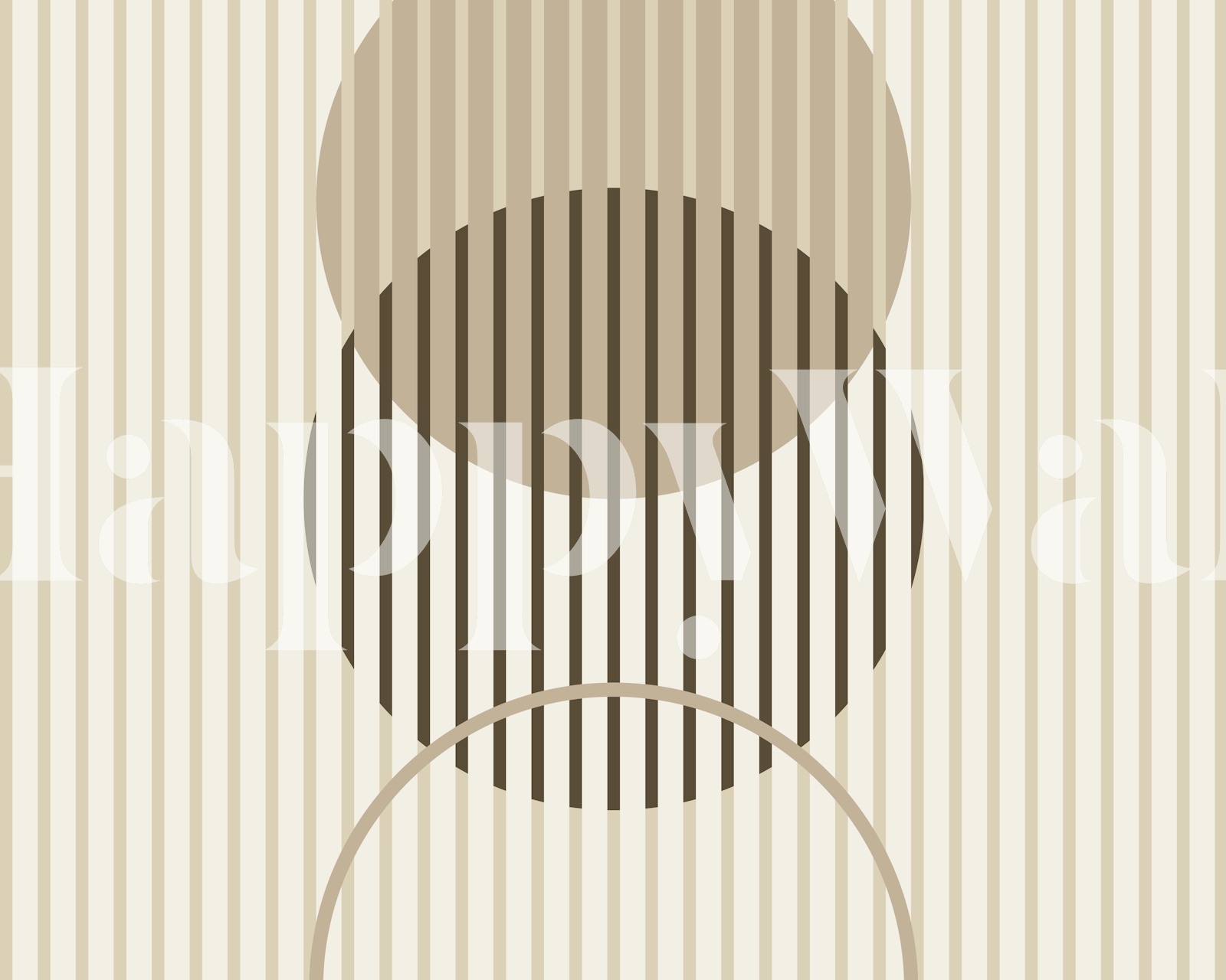Rising geometric circles – brown & beige | happywall.com