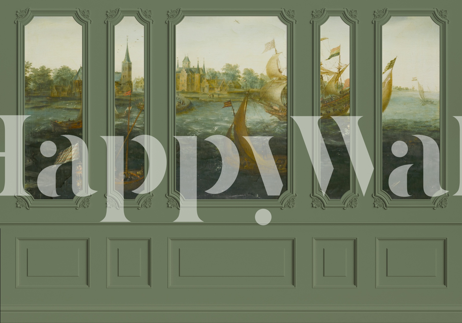 Timeless Ocean Journey Green Wallpaper