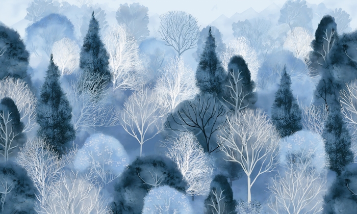 Blue Forest Wallpaper for Modern Decor