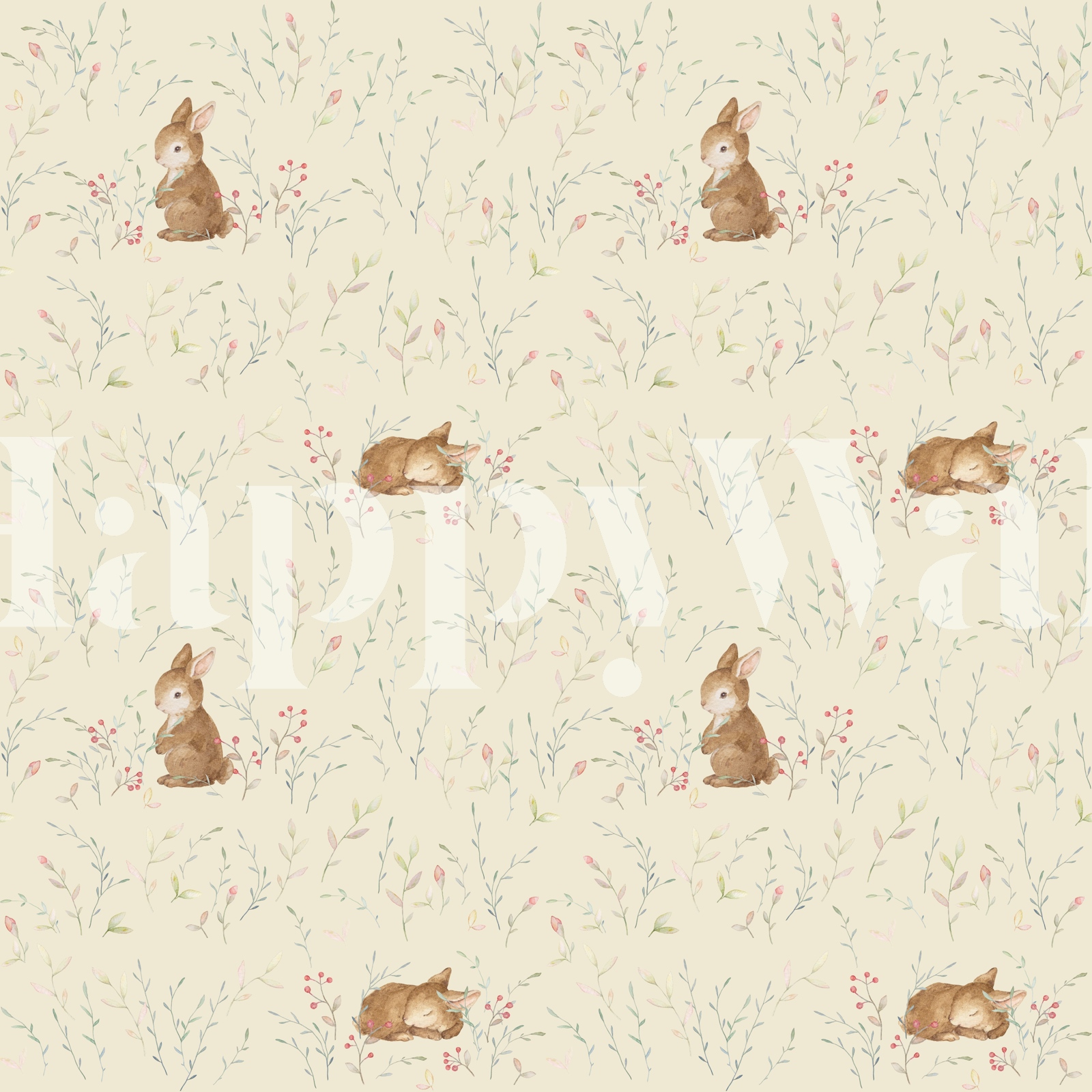 Soft Bunny Decor Wallpaper | happywall.com