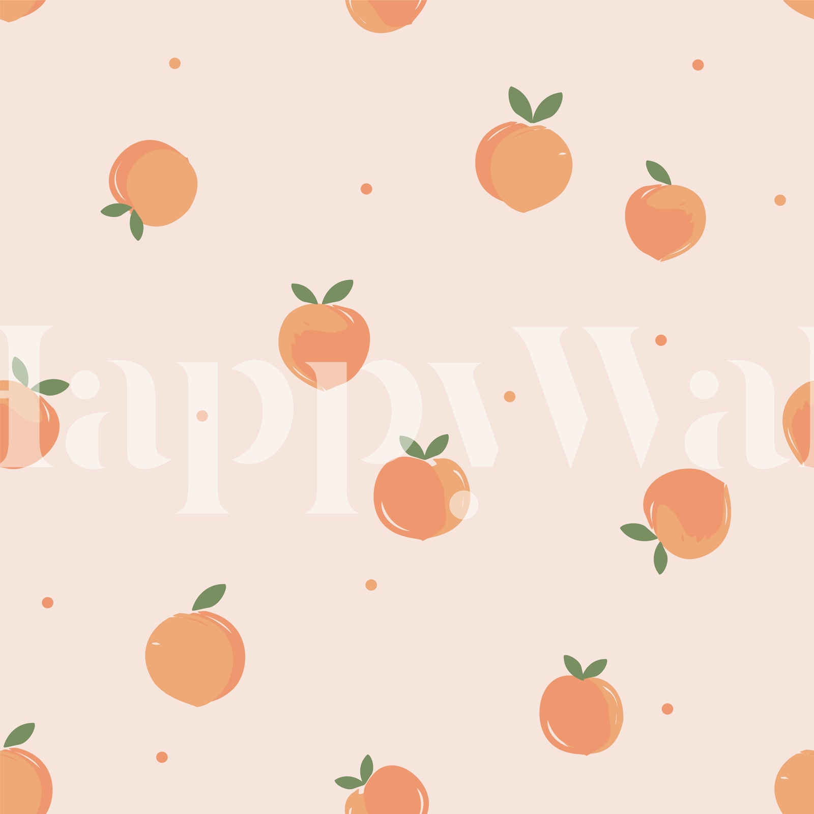 Peach Floral Pattern Wallpaper
